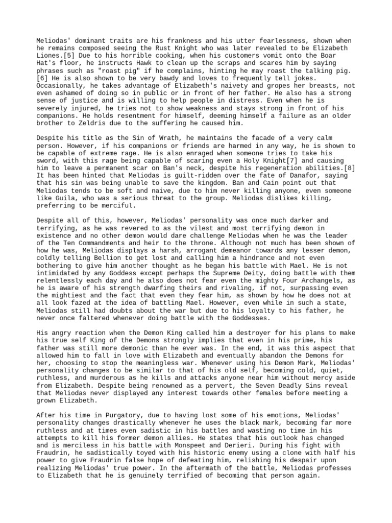 Meliodas | PDF | Demons