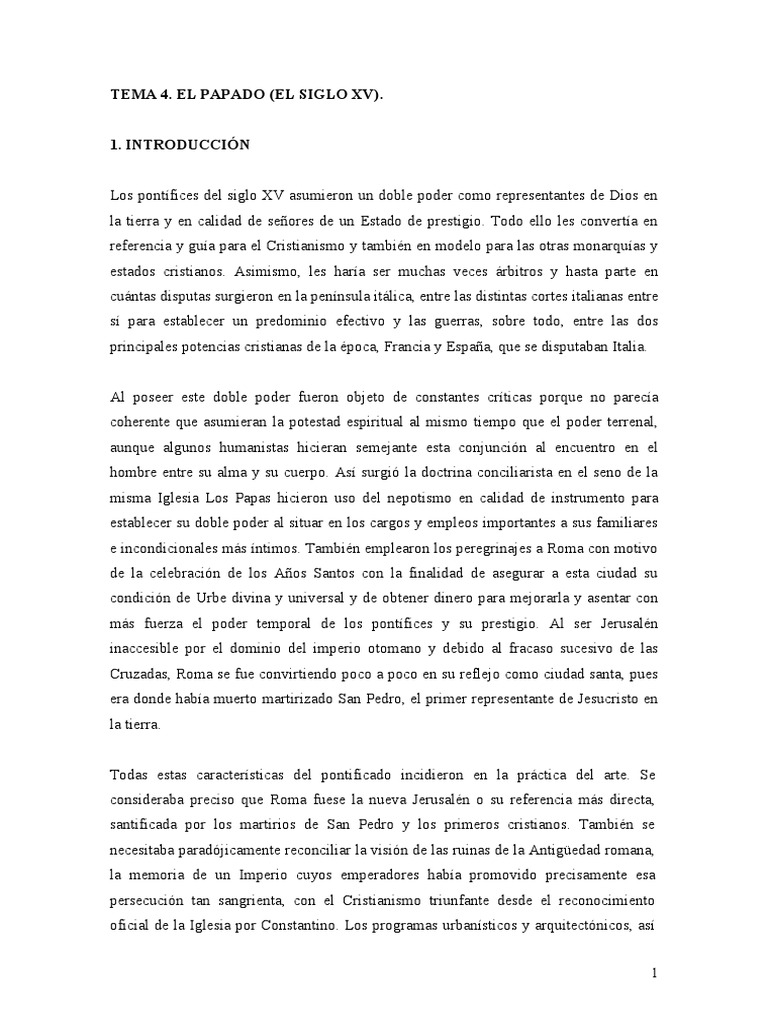 El Papado y Poder en el Siglo XV | PDF | Roma | Papa