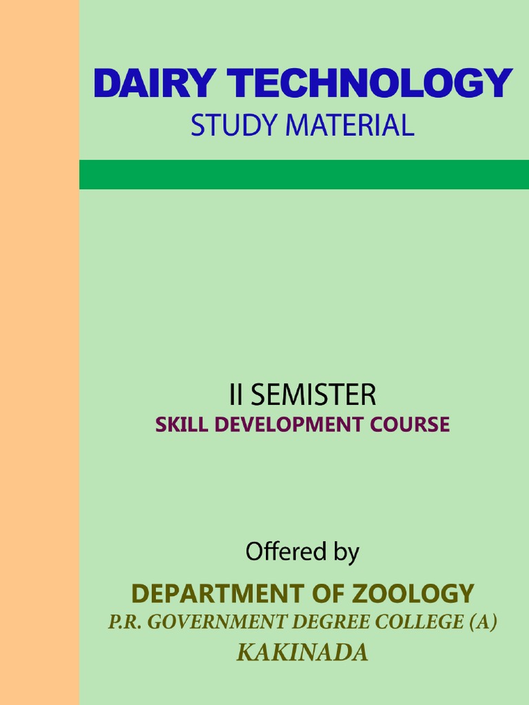 Dairy Technology Study Material (1) .pdf631 | PDF | Cattle | Dairy Cattle