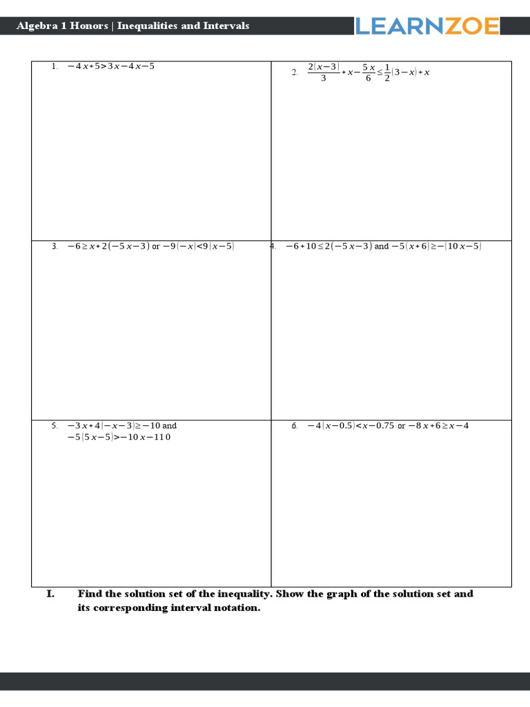 Linear Inequalities and Interval Notations | PDF | Inequality ...