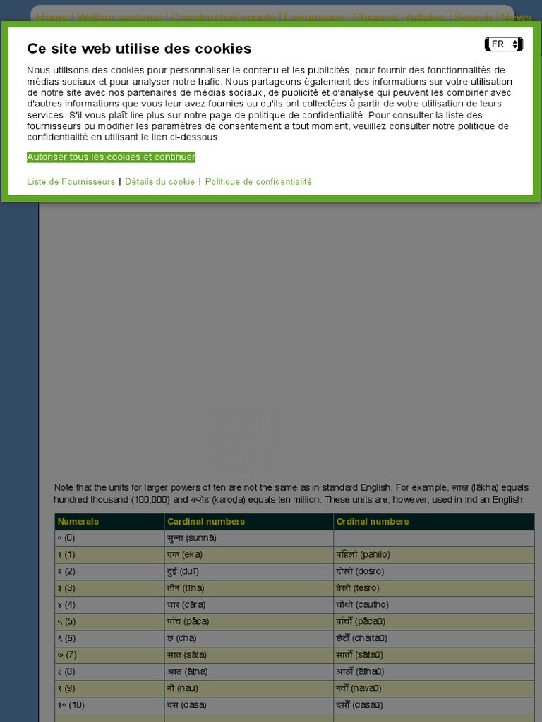 Numbers in Nepali (नेपाली गणना) | PDF