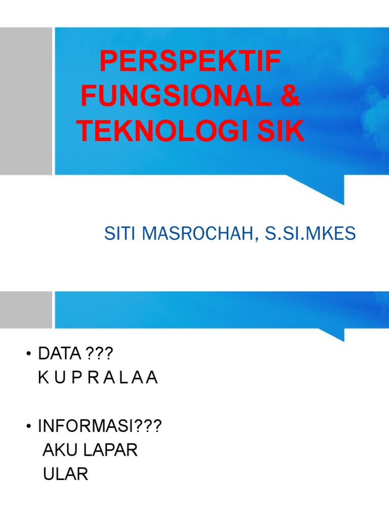 SIK FUNGSIONAL & ARSITEKTUR TEKNOLOGI | PDF