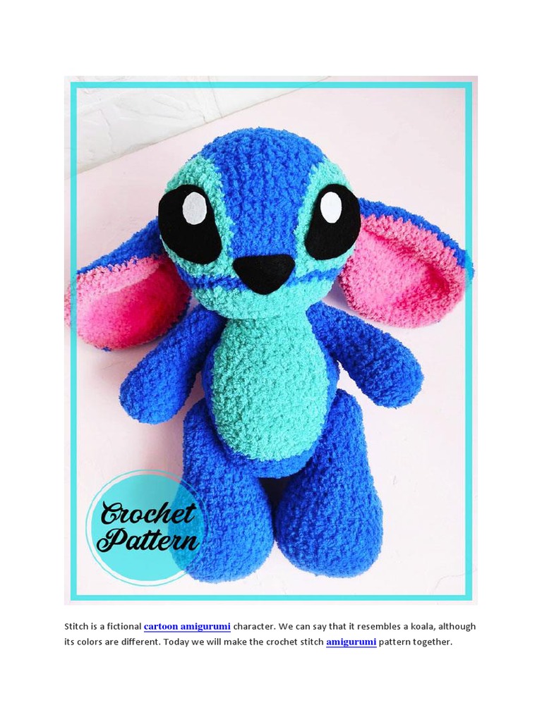 Stitch Cartoon Character Amigurumi PDF Crochet Pattern | PDF | Crochet ...