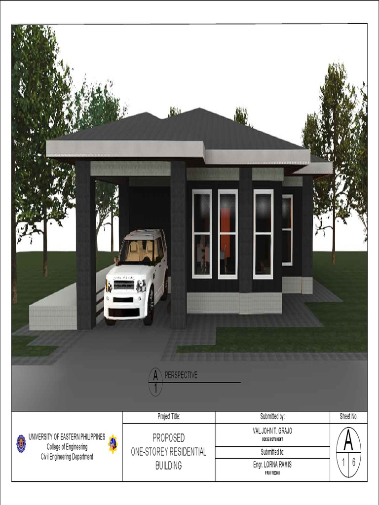 Proposed One-Storey Residential Building | PDF