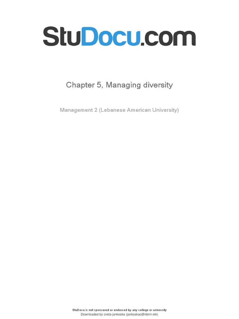 Chapter 5 Managing Diversity | PDF | Diversity (Business) | Employment