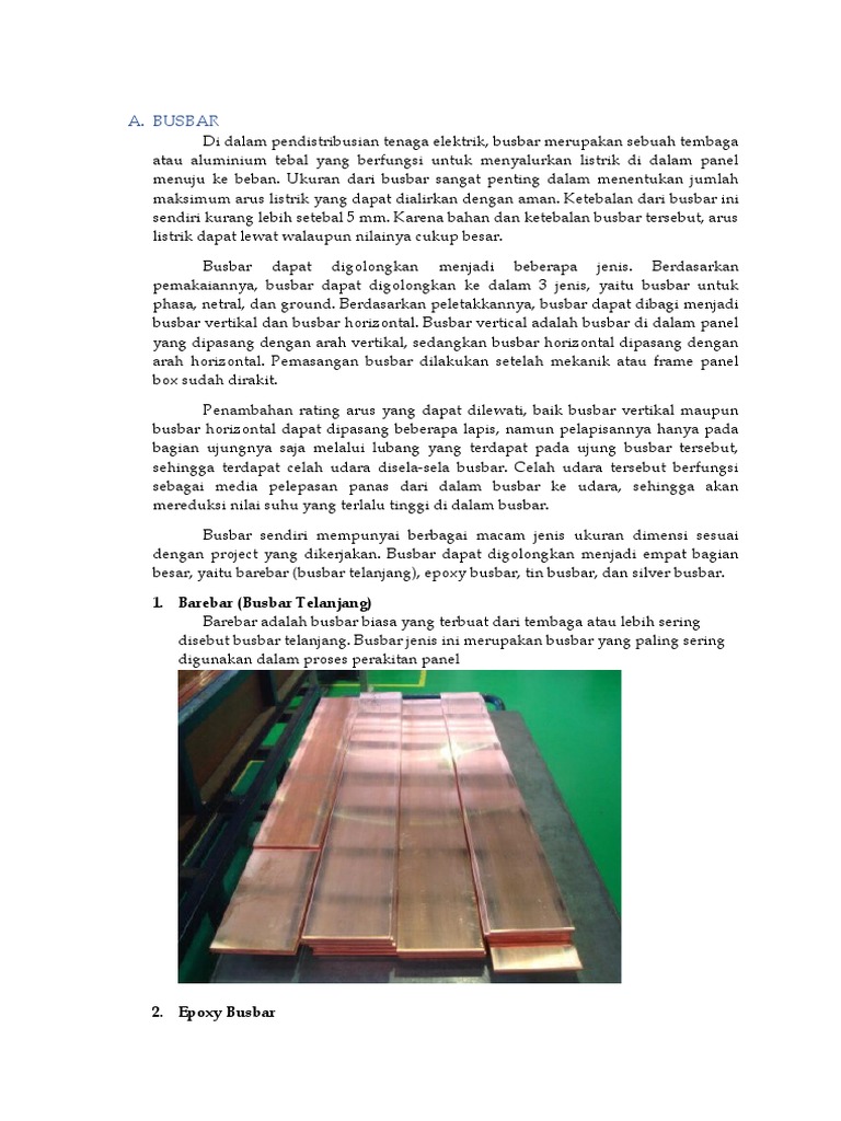 Fungsi dan Jenis Busbar Panel Listrik | PDF
