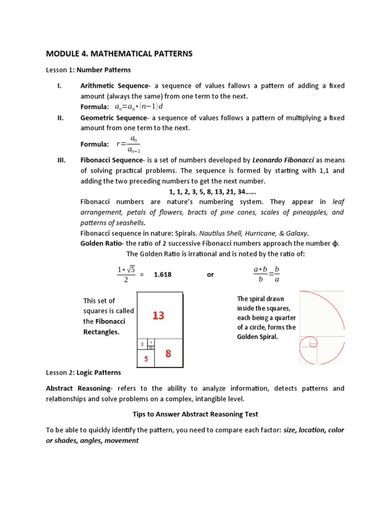 Module 4-MMW | PDF | Pattern | Shape