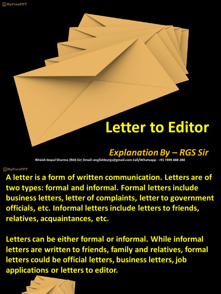 RGS Letter To The Editor 2021-22 | PDF