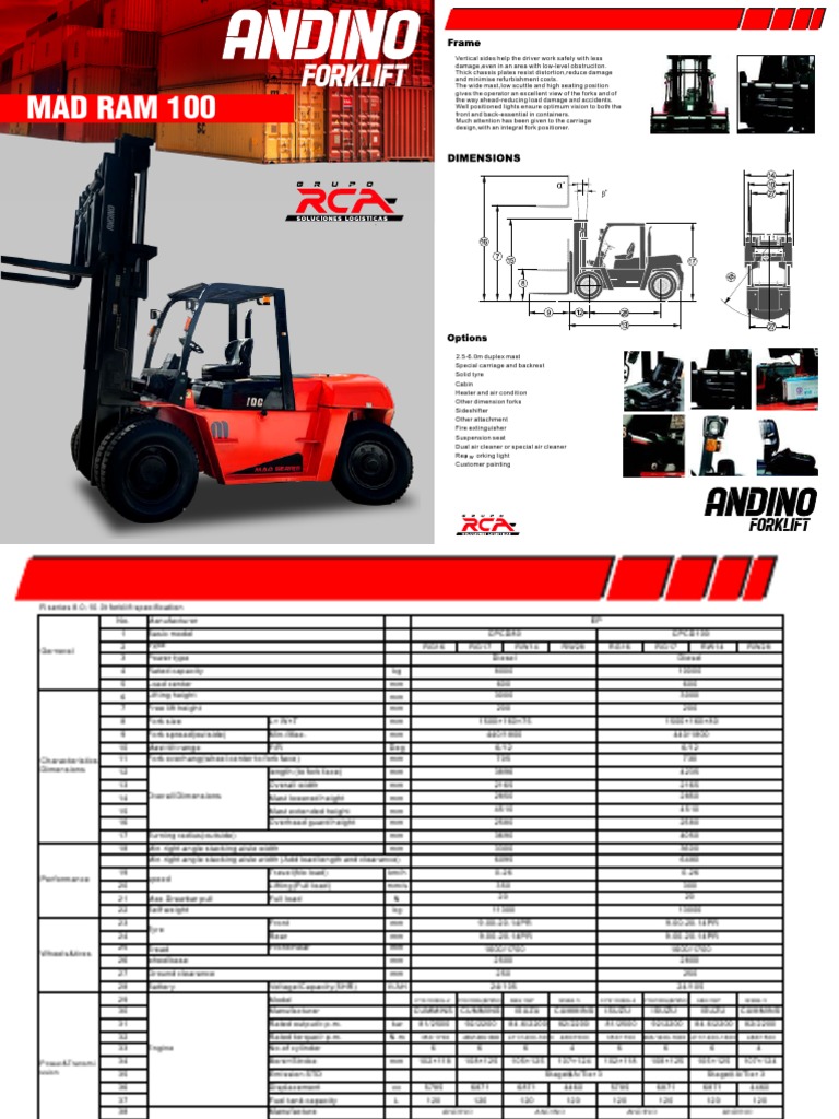 Ficha Tecnica Ram 100 | PDF | Forklift | Transport