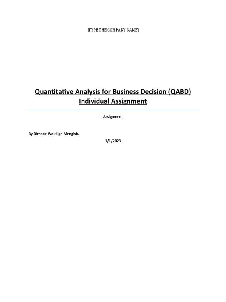 QABD Assignment Selected Modified | PDF | Applied Mathematics | Mathematical Optimization