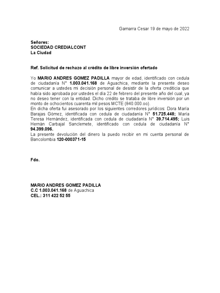 Modelo de Carta | PDF