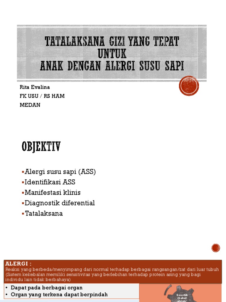 Tatalaksana Gizi Yang Tepat Untuk Anak Dengan Alergi Susu Sapi | PDF