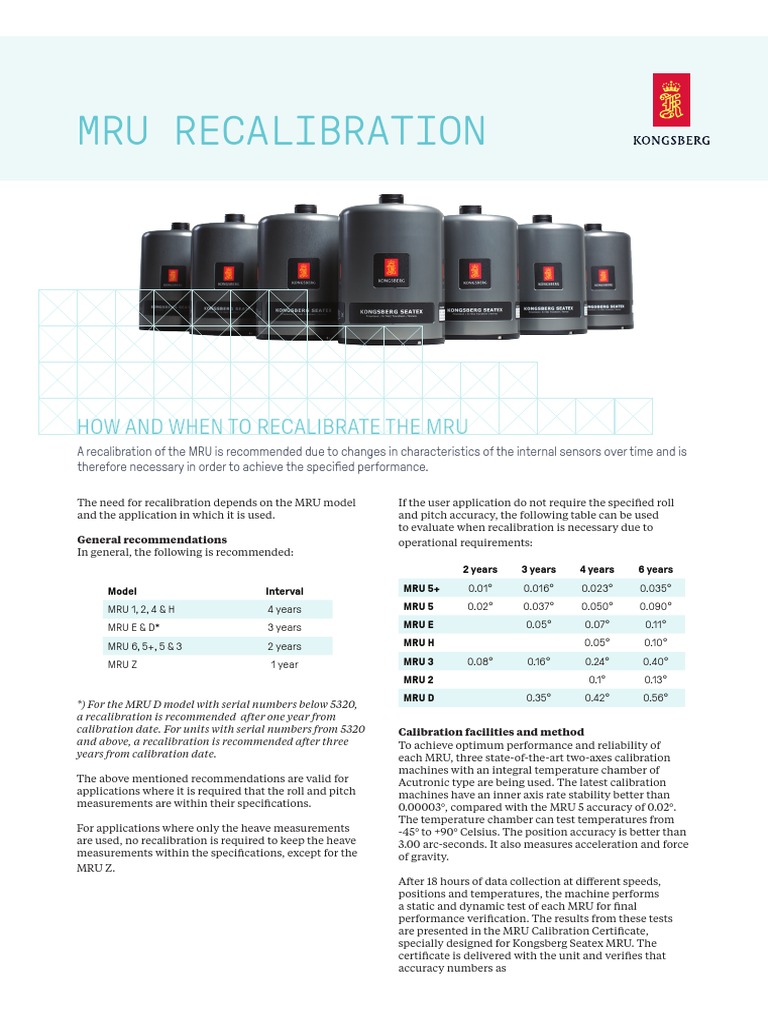 Datasheet Mru Recal | PDF | Calibration | Verification And Validation