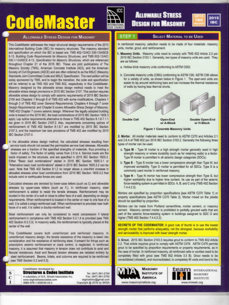 CodeMaster 2015 Masonry Design ASD | PDF