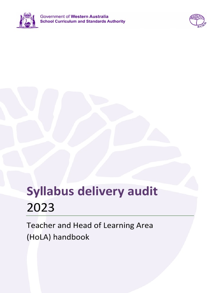 Syllabus Delivery Audit Teacher and HoLA Handbook 2023 | PDF | Copyright | Teachers