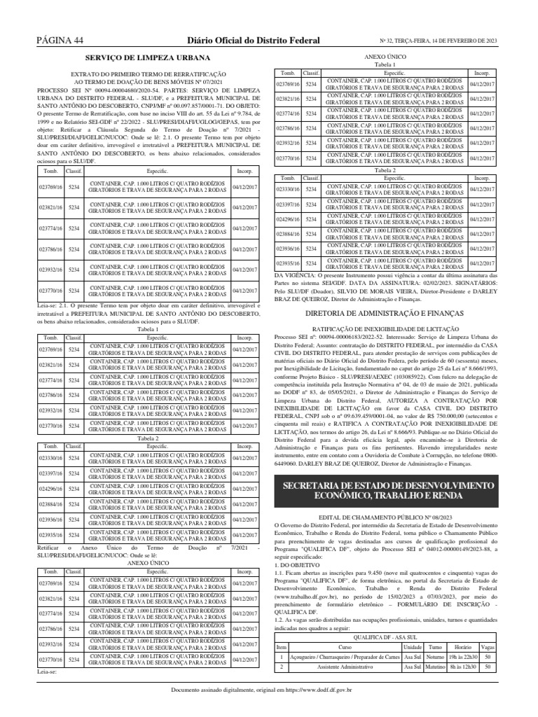 Dodf 032 14-02-2023 Integra-44-48 | PDF | Economias