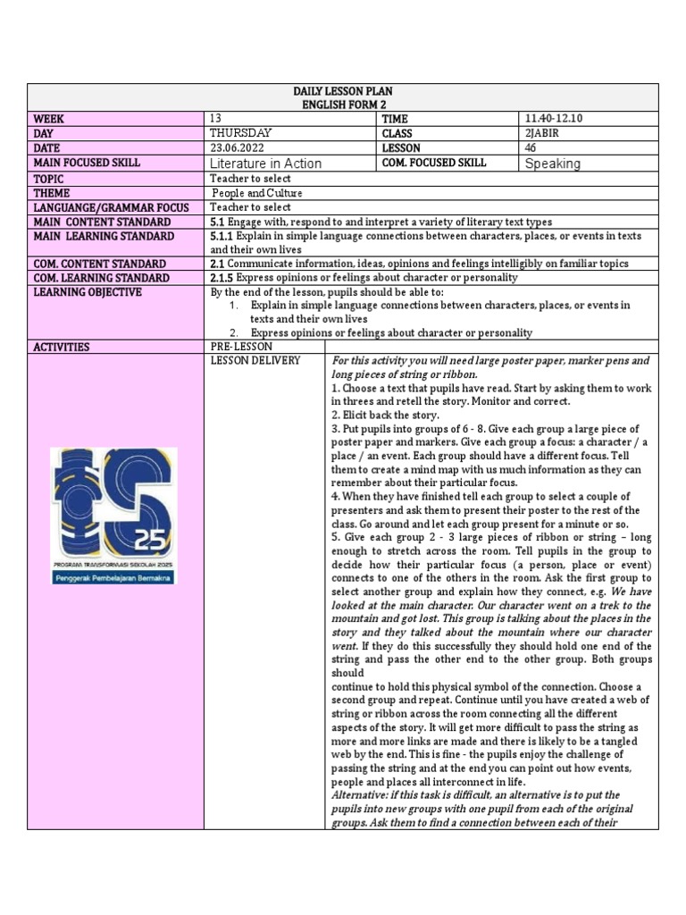 RPH 23 June 2022 | PDF | Lesson Plan | Reading Comprehension