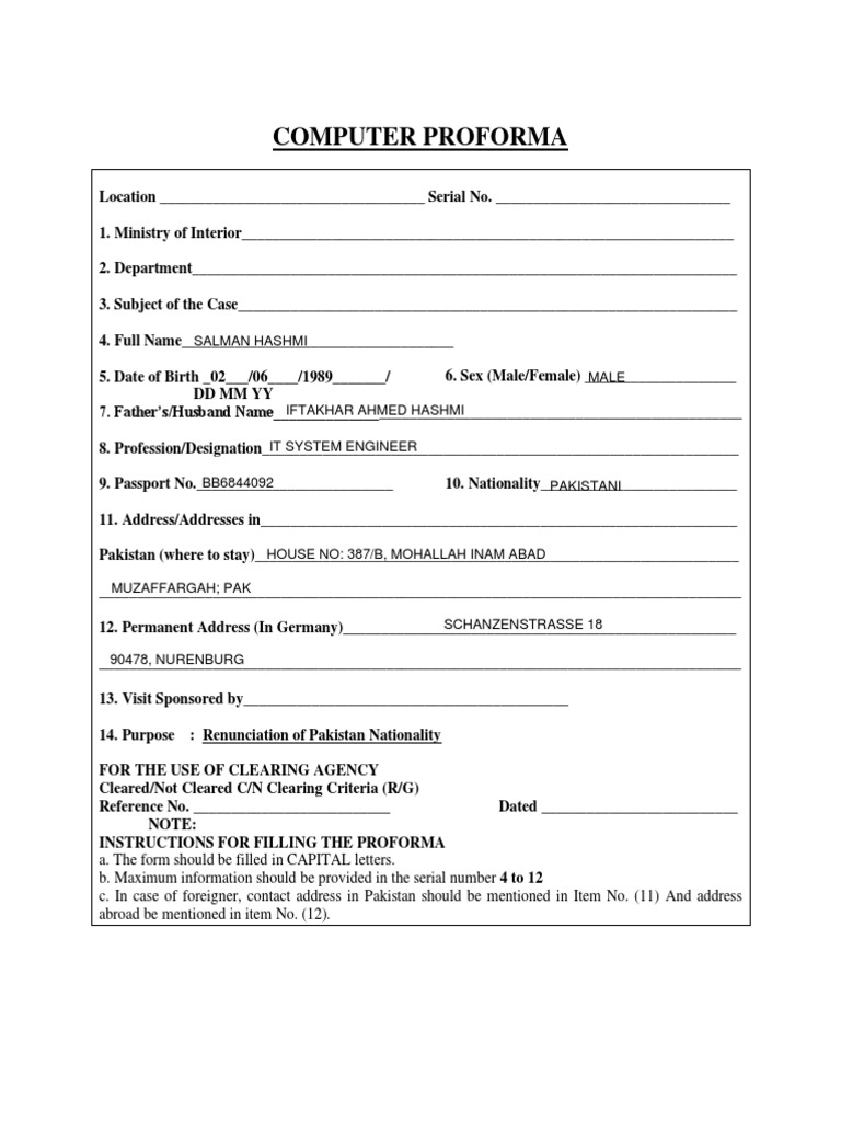 Computer Proforma 11 | PDF