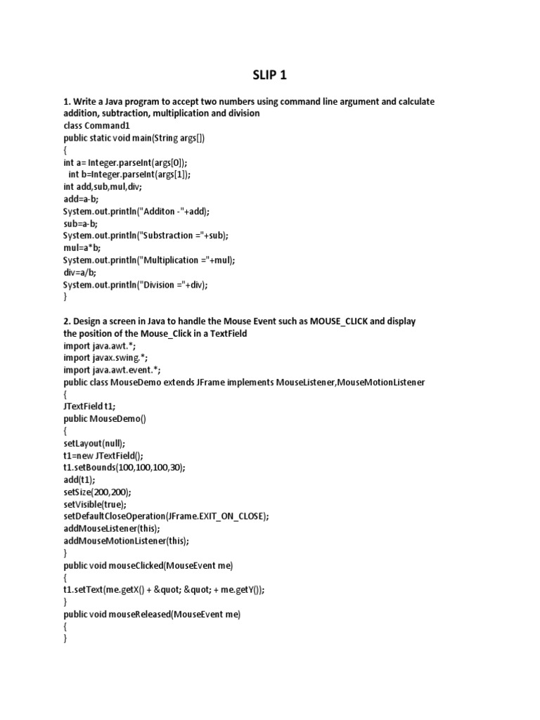 Java Pratical Slip2222 | PDF | Boolean Data Type | Constructor (Object Oriented Programming)