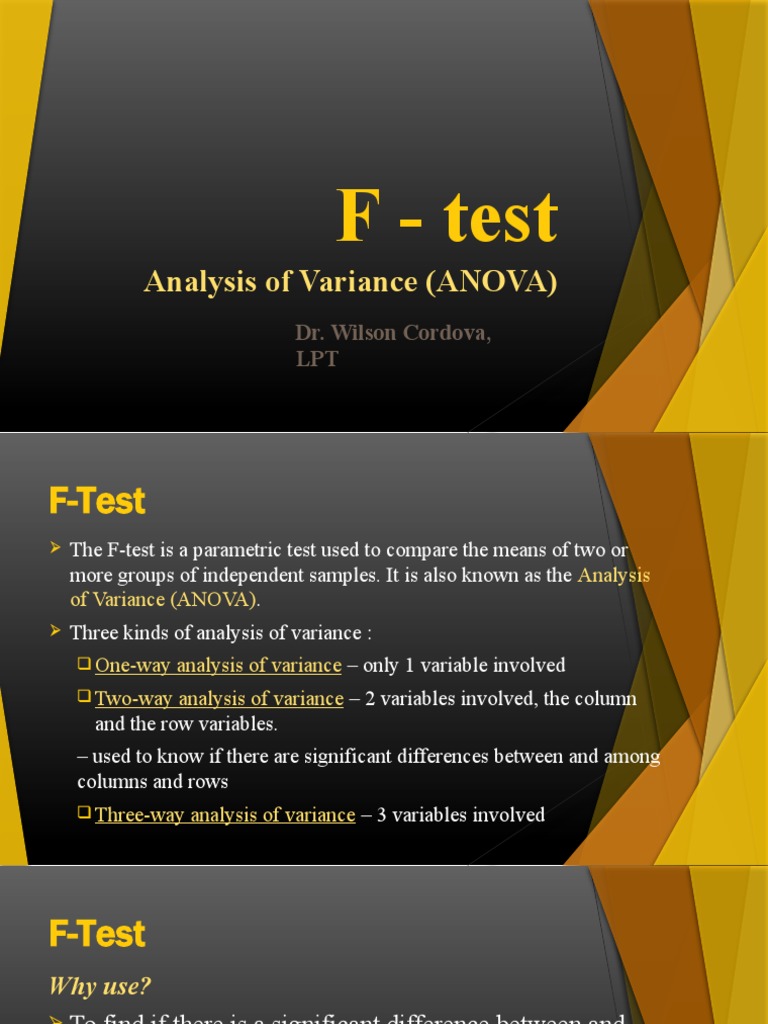 Ftest (Anova) | Download Free PDF | Analysis Of Variance | F Test