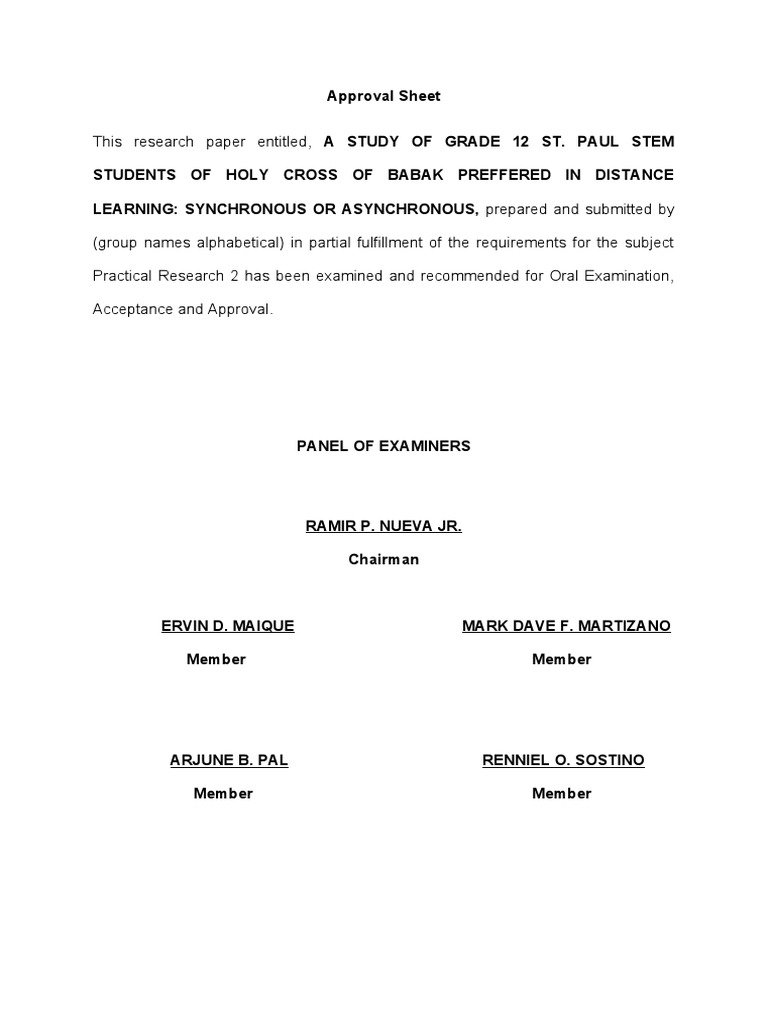 Approval Sheet For Research | PDF | Scientific Method | Science