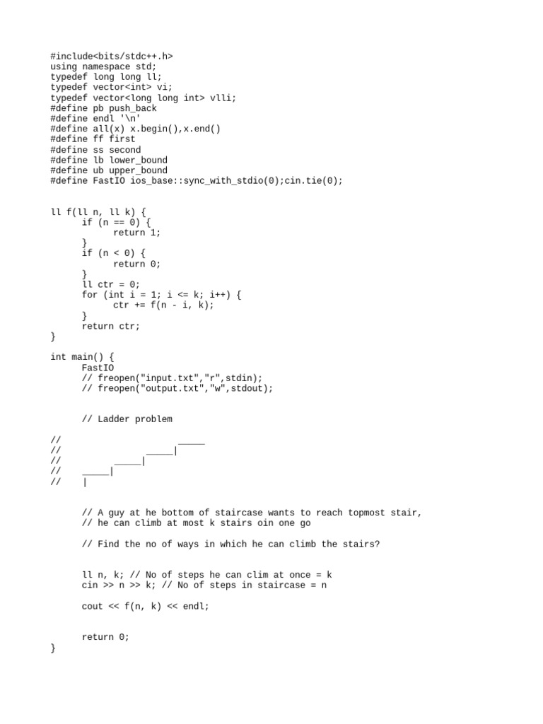 Ladder Problem (Recursion) | PDF