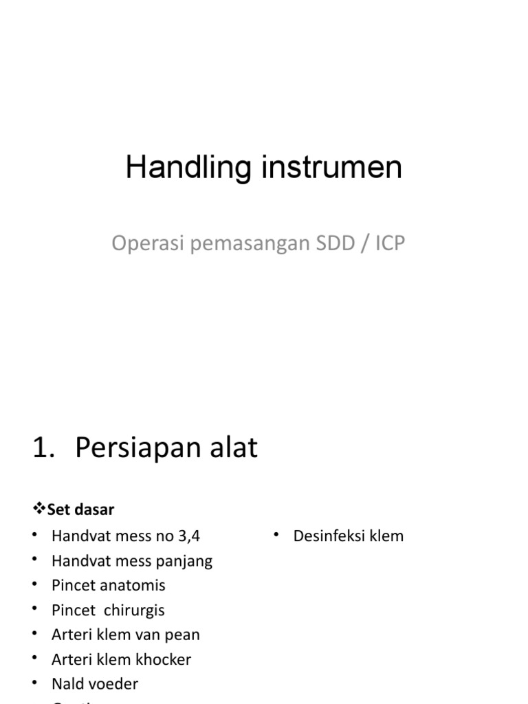 Handling Instrumen SDD ICP | PDF