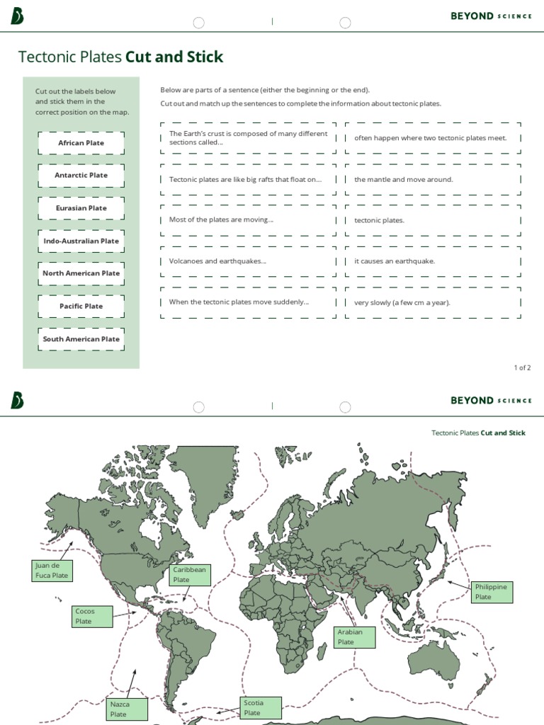 Tectonic Plates Cut and Stick | PDF