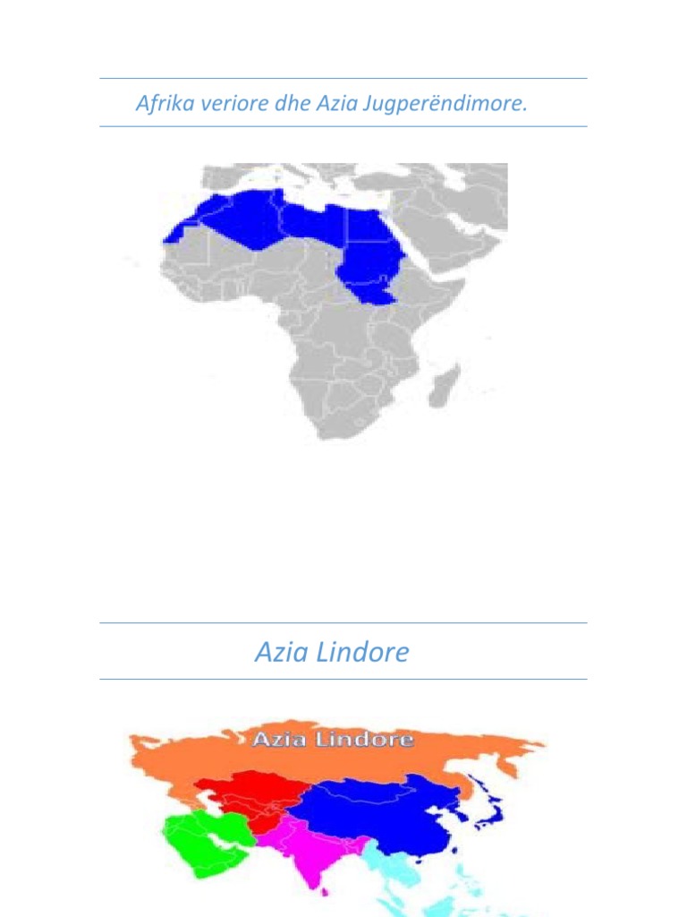 Afrika Veriore Dhe Azia Jugperëndimore | PDF