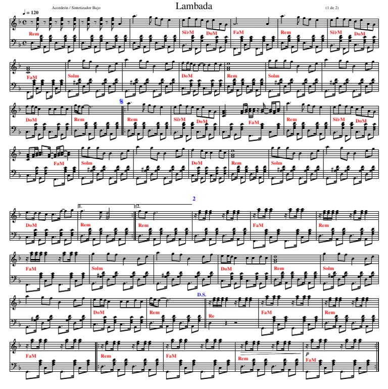 Lambada Music Sheet PDF | PDF