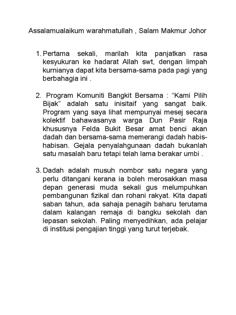 Teks Ucapan AADK 29112021 | PDF | Pengembangan Diri