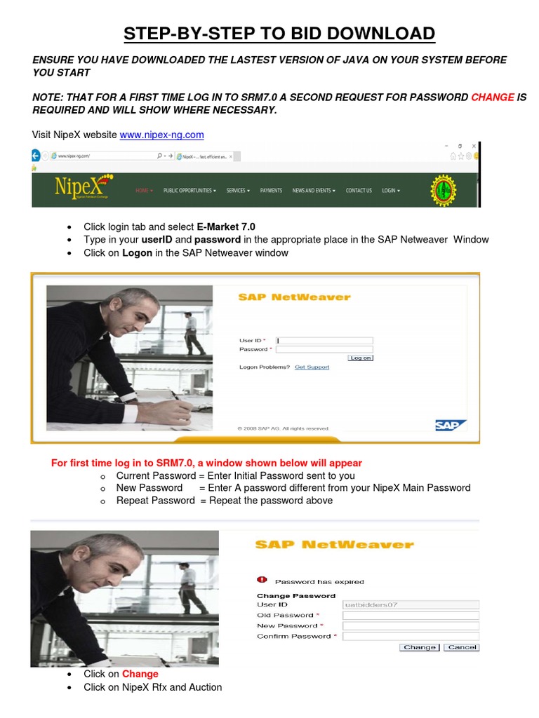 Step by Step To Bid Download and Upload | PDF | Login | Directory ...