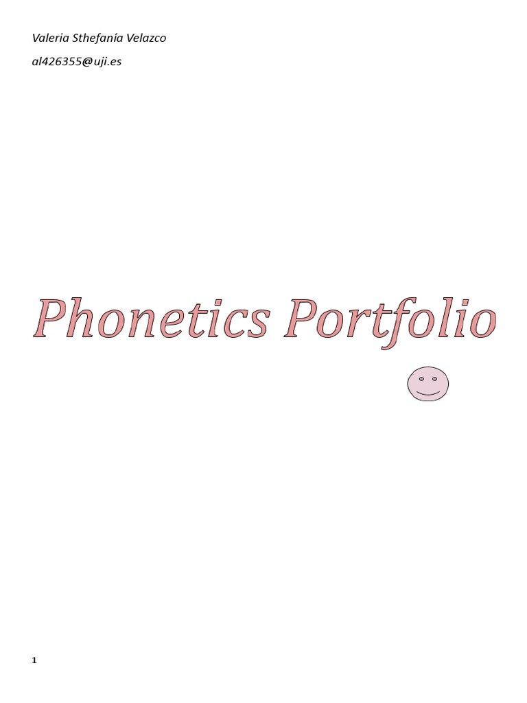 Phonetics Portfolio | PDF
