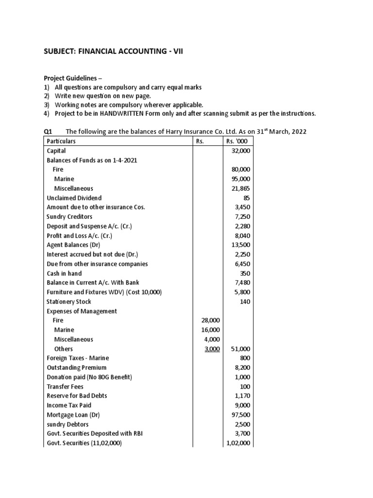 Project Guidelines TYBAF Sem 6 FA 7 5 | PDF | Dividend | Insurance