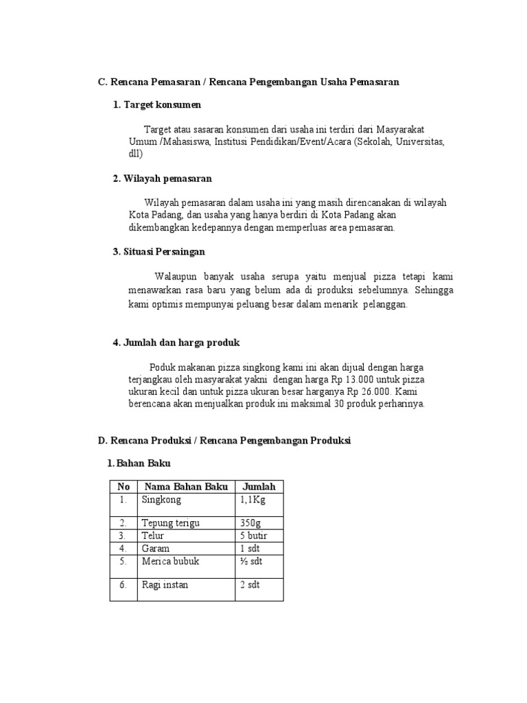 Proposal Bagian C - Bagian F | PDF