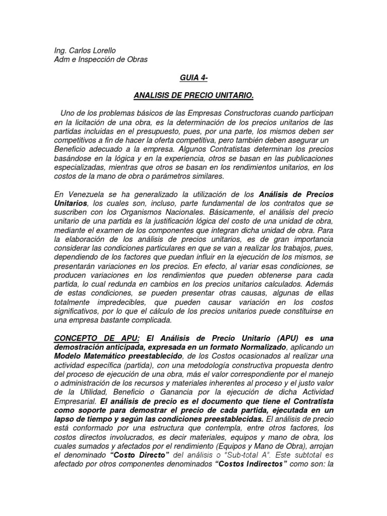 Guia Apu PDF | PDF | Presupuesto | Costo