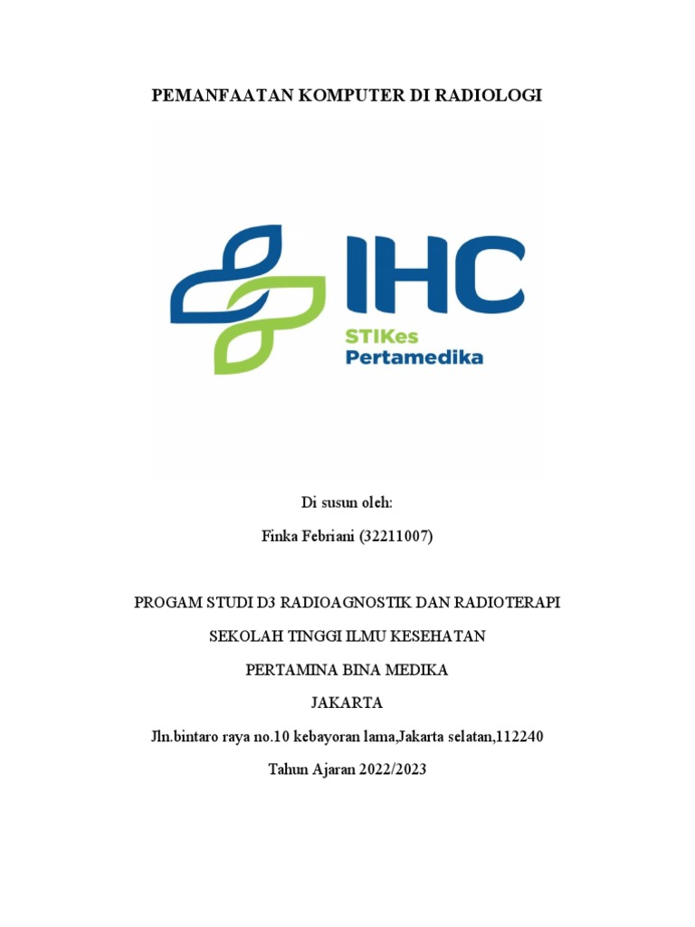 Pemanfaatan Komputer Di Radiologi | PDF