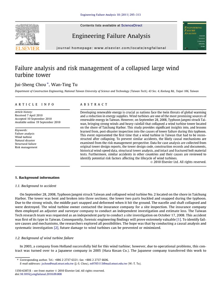 Failure Analysis and Risk Management of A Collapsed Large Wind | PDF ...