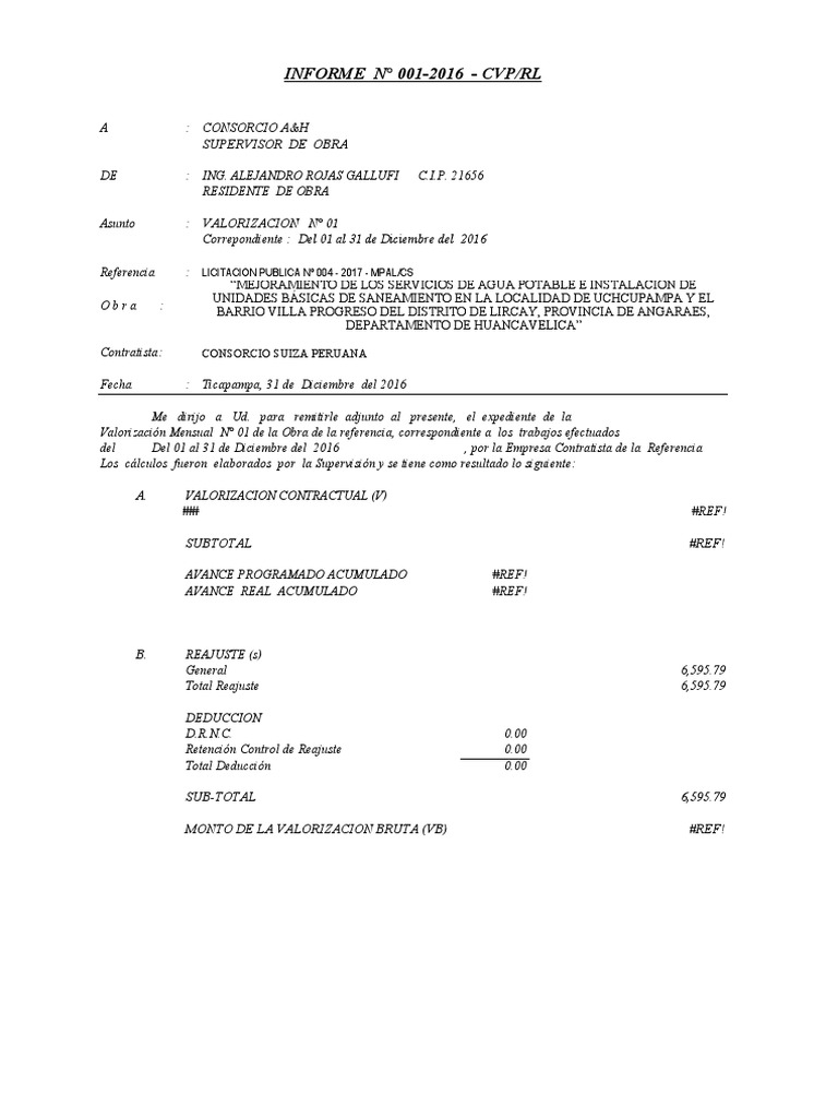 Adicional de Obra y Deductivo Vinculante 16-12-17 | PDF | Tubería (transporte de fluidos) | Hormigón