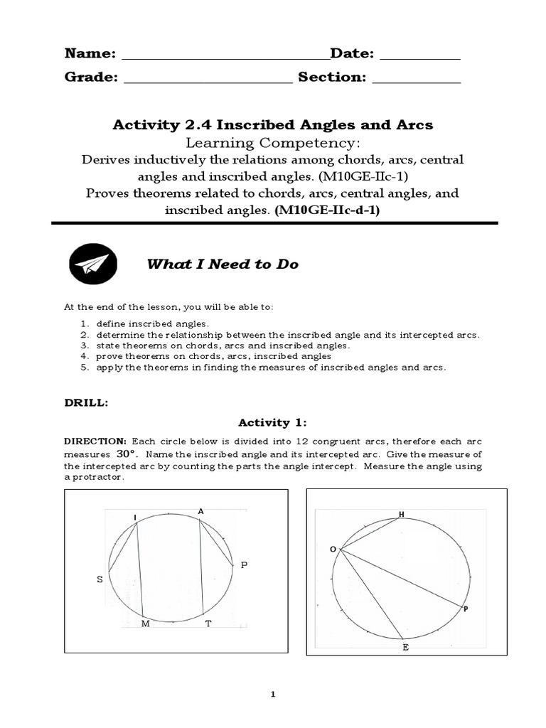 Theorems of Inscribed Angles and Arcs: Proving Key Relationships ...
