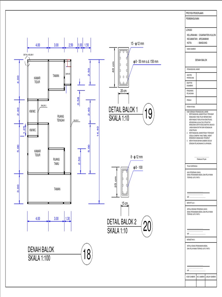 09 Gambar Rencana Balok | PDF