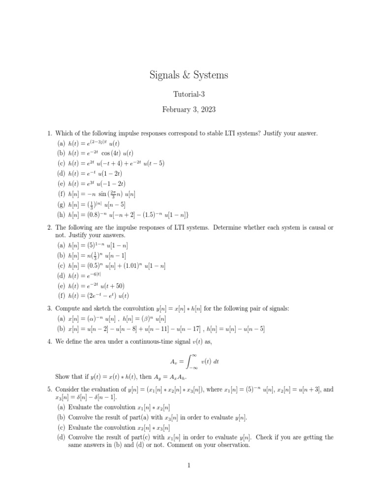 Sigsys 3 | PDF | Teaching Methods & Materials