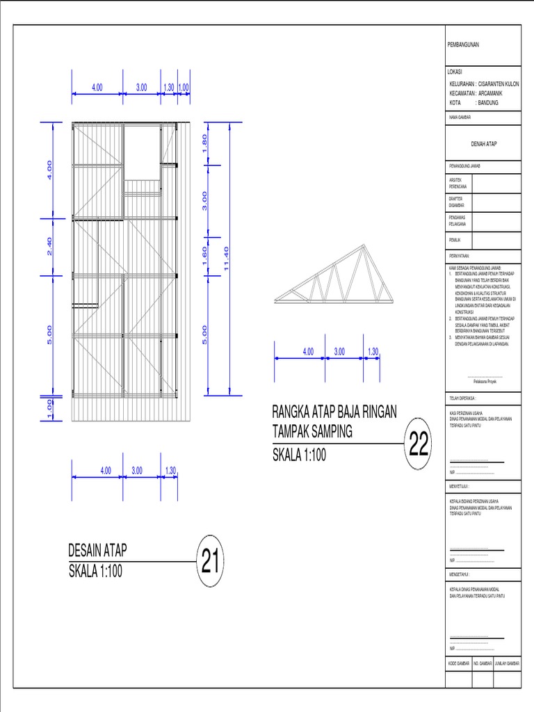 Rencana dan Detail Atap Baja Ringan | PDF