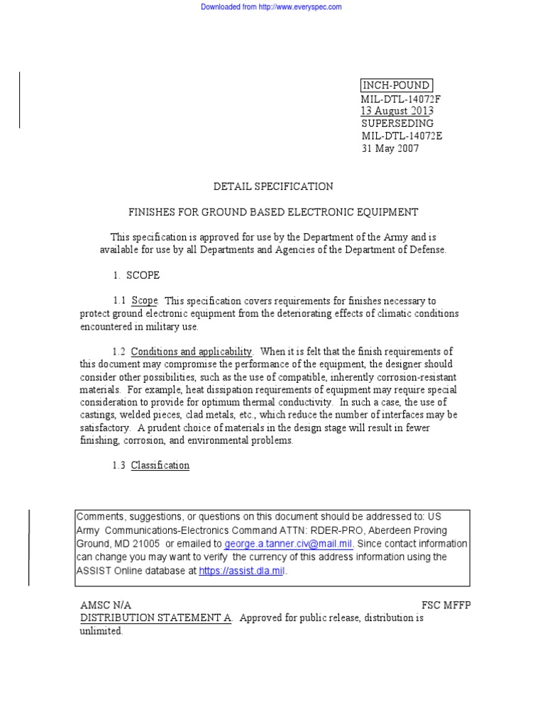 Mil DTL 14072F | Download Free PDF | Corrosion | Anode