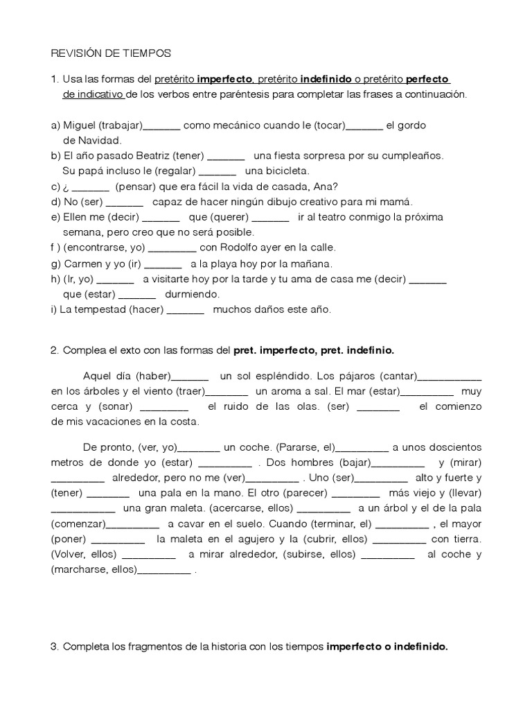 Revision de Pasados | PDF