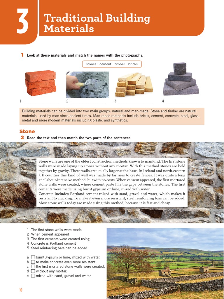 TRADITIONAL BUILDING MATERIALS - Document | PDF | Cement | Concrete