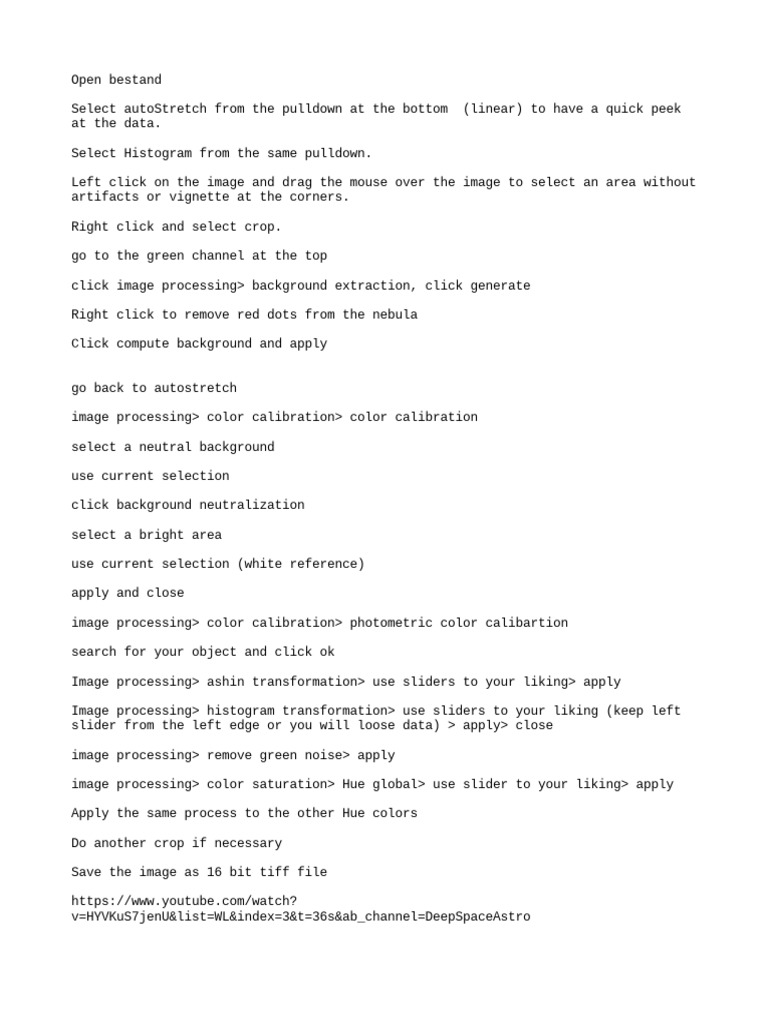 Siril Procedure For Astro Photography | PDF | Digital Signal Processing ...