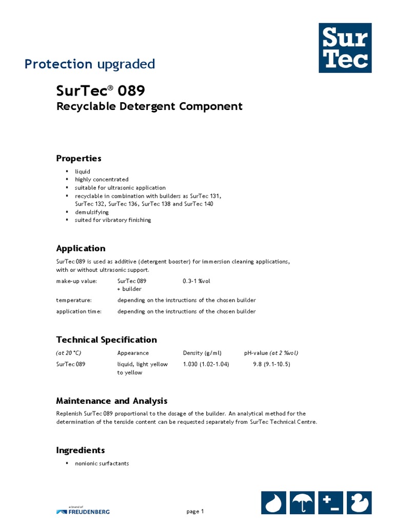 Surtec 089: Protection Upgraded | PDF | Detergent | Chemistry