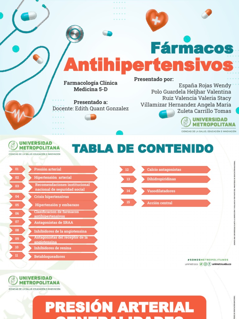 ANTIHIPERTENSIVOS | PDF | Hipertensión | Presión sanguínea