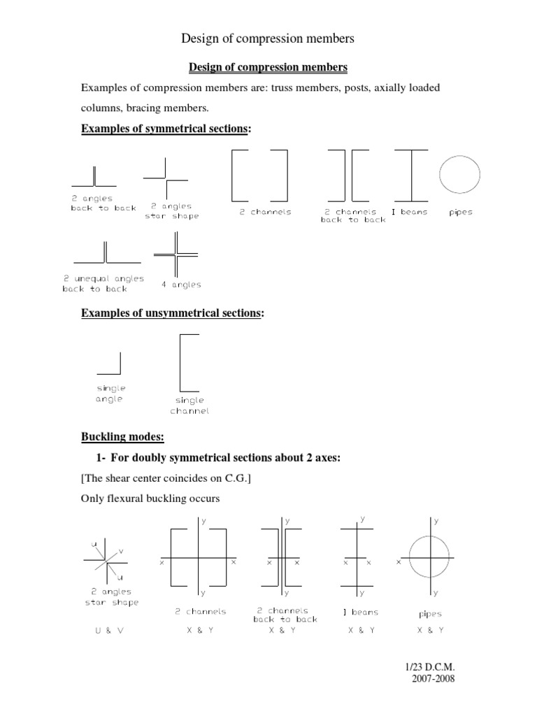 # 06) Design of Compression Members | PDF | Buckling | Truss